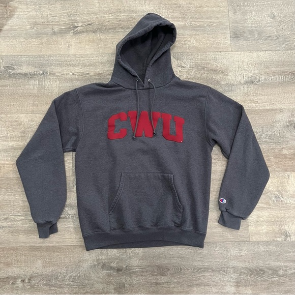 Champion | Sweaters | Vintage Champion Cwu Mens Hoodie Gray Medium Logo ...